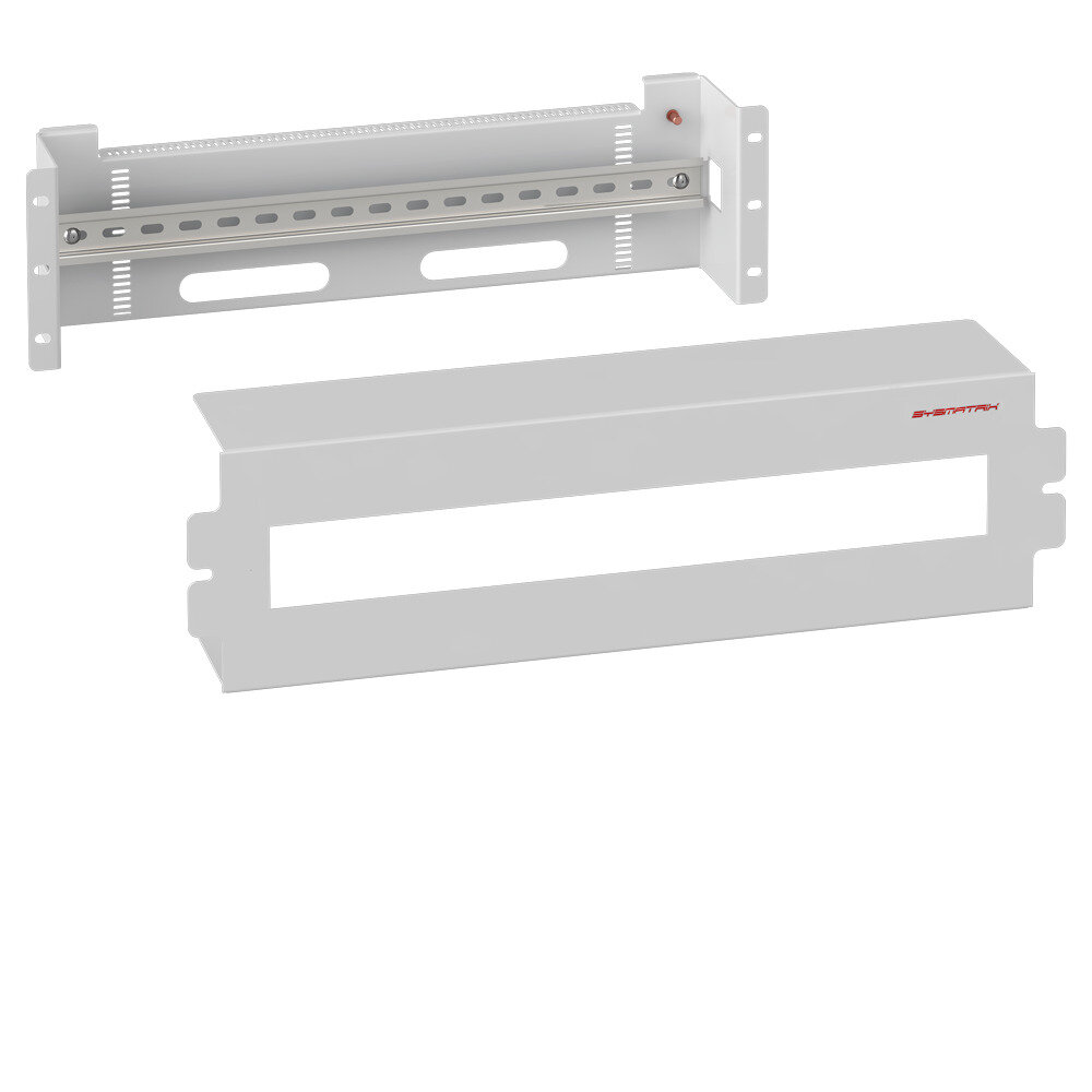 SYSMATRIX DP 0003.700 Корпус-панель с DIN-рейкой, 19 дюймов, 3U, 22 места, цвет серый (RAL 7035)