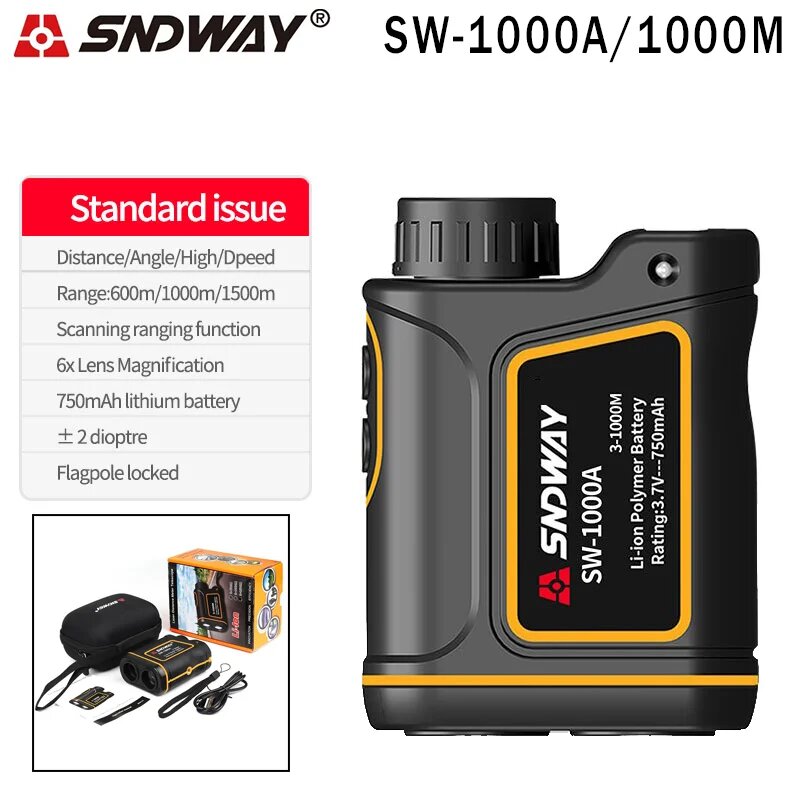 Дальномер лазерный SNDWAY SW-1000A, 6x, 1500м