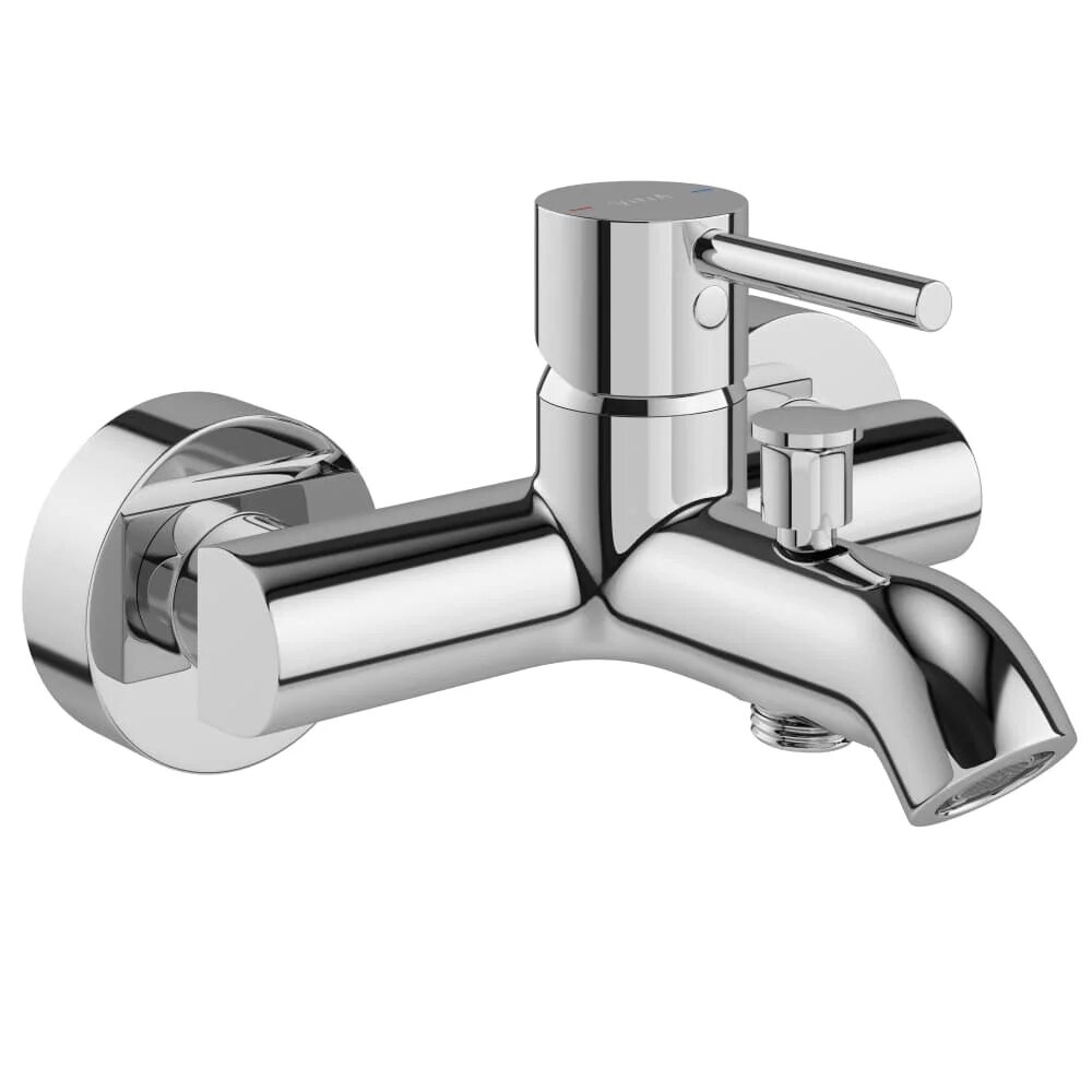 Смеситель для ванны с душем VitrA Minimax S A41994EXP настенный, однорычажный, хром, глянцевый, латунный, без лейки, с керамическим картриджем
