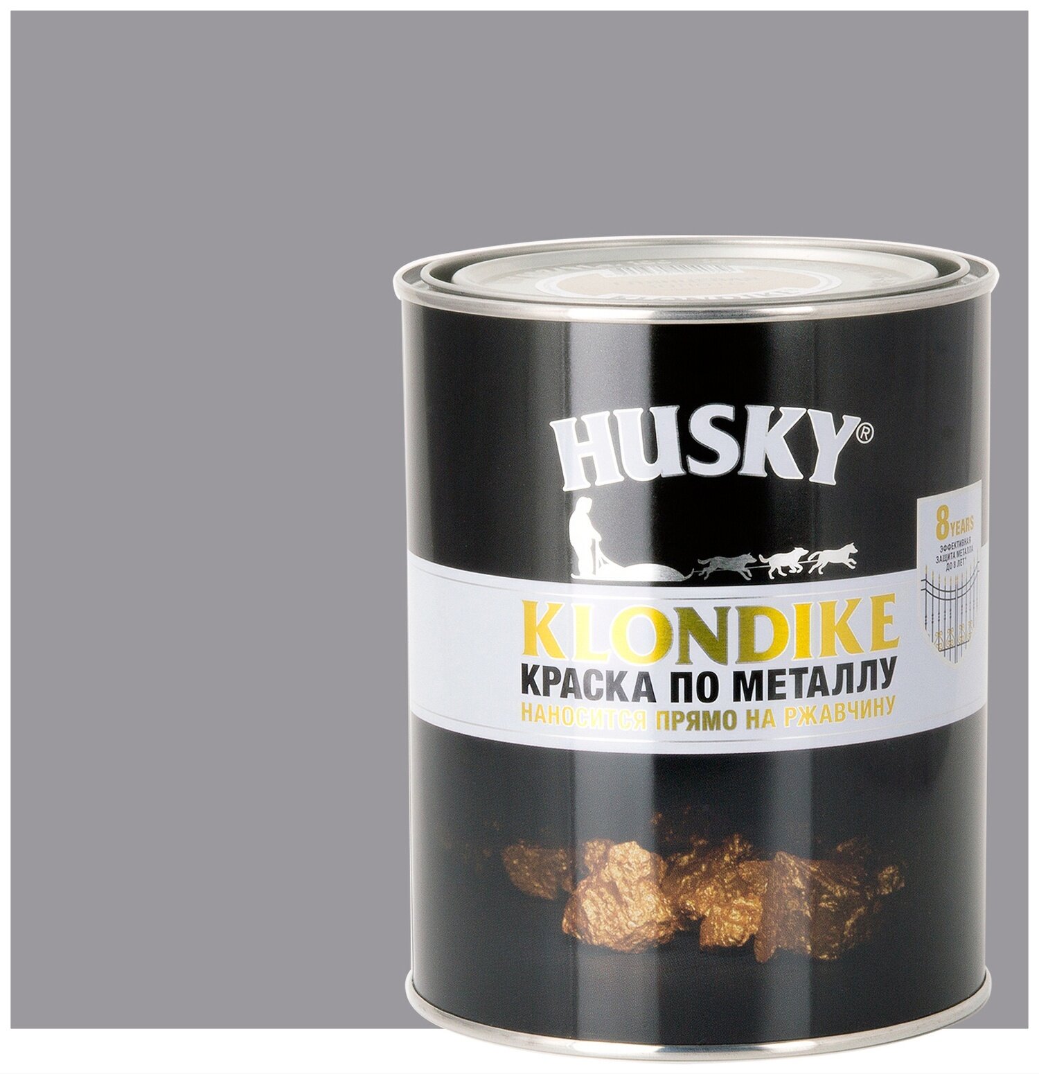 Краска по металлу Husky Klondike глянцевая цвет светло-серый 0.9 л RAL 7004