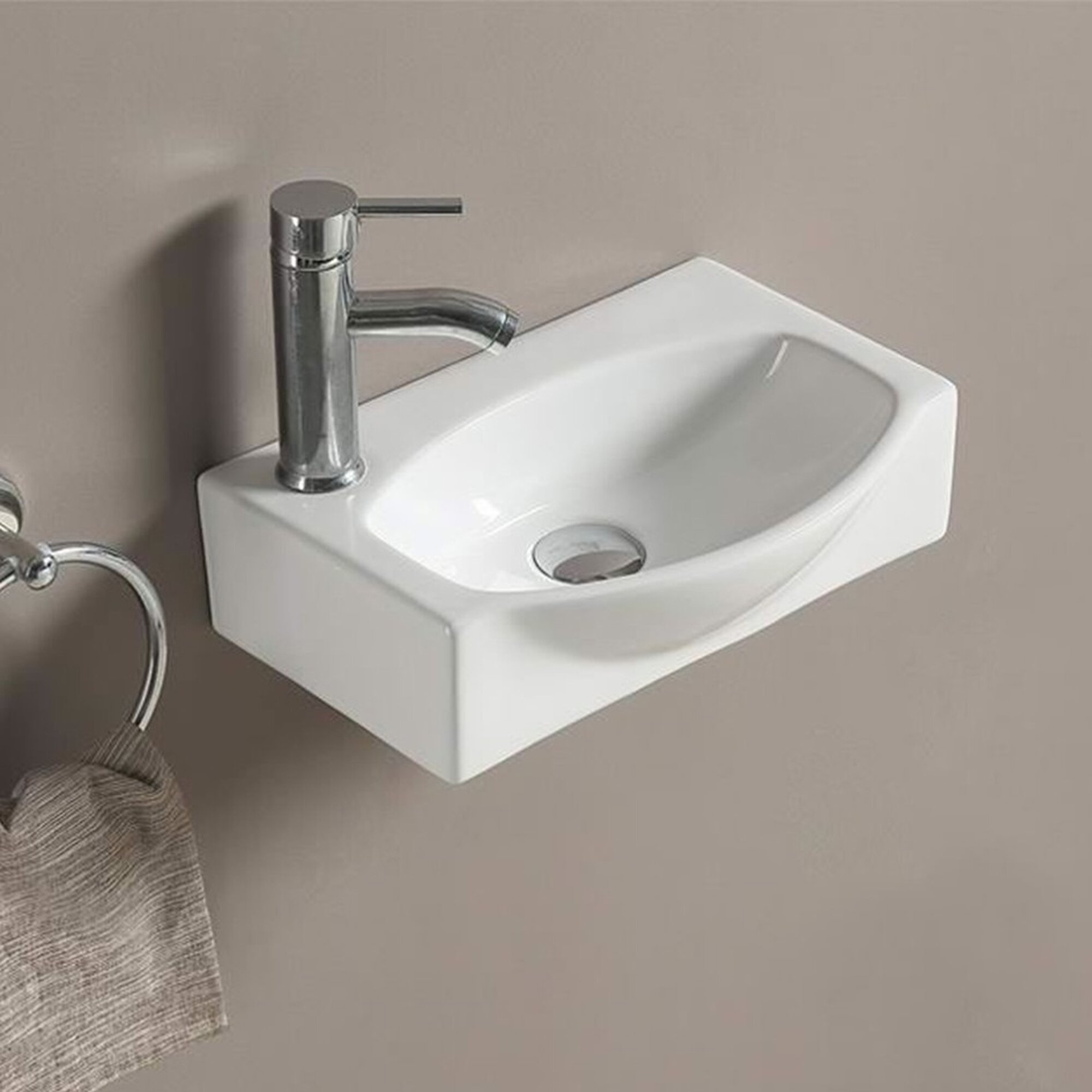 Раковина MELANA MLN-78402R, ширина 41 см, форма нестандартная, цвет белый