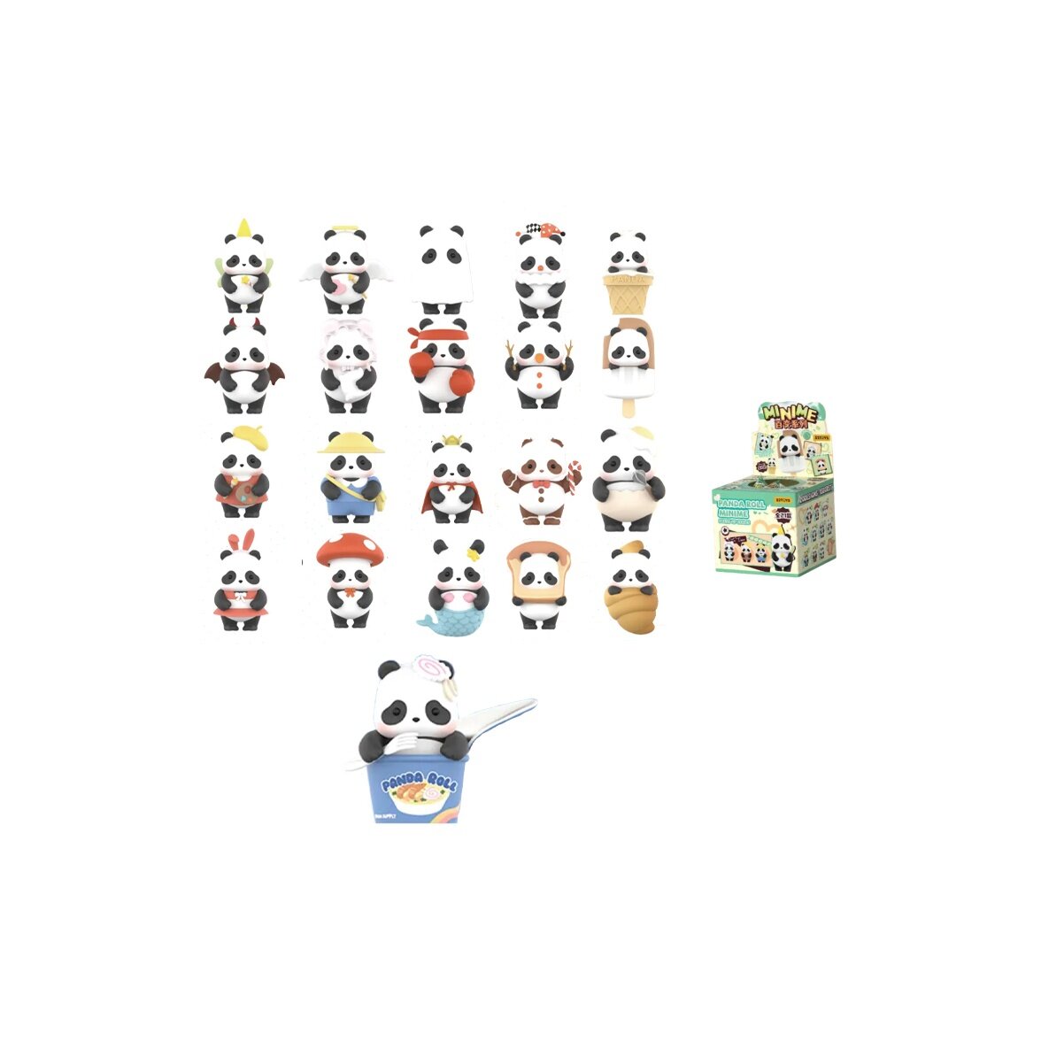 52TOYS Panda Roll CHUBBY Малыш Minime Versatile Collection Слепые коробки 1 слепая коробка Цельная коробка 20 шт