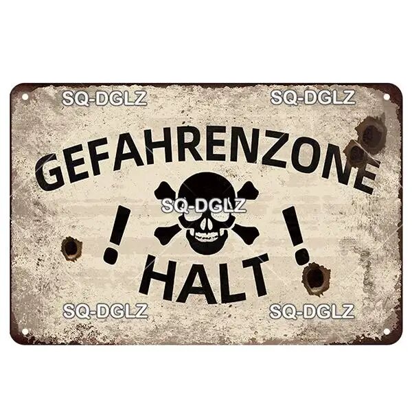 Металлическая табличка SQ-DGLZ Vintage HALT Leipzig