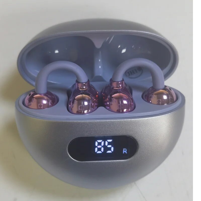 Беспроводные наушники-клипсы Bluetooth 5.3 LED дисплей Ultra-Purple