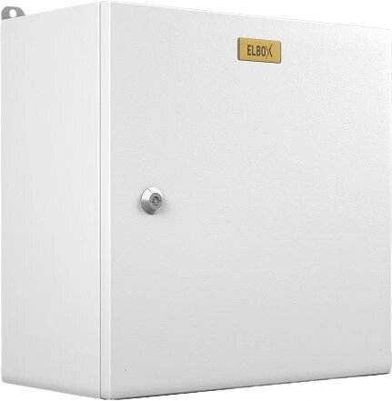 Шкаф электротехнический Elbox EMW-500.500.250-1-IP66 потол. пан. пан. основ. монтаж. пан. одноствор. настенный 500мм 500мм 250мм 235мм IP66 IK10 несъемн. бок. пан. 100кг серый металл уличный всепогодный