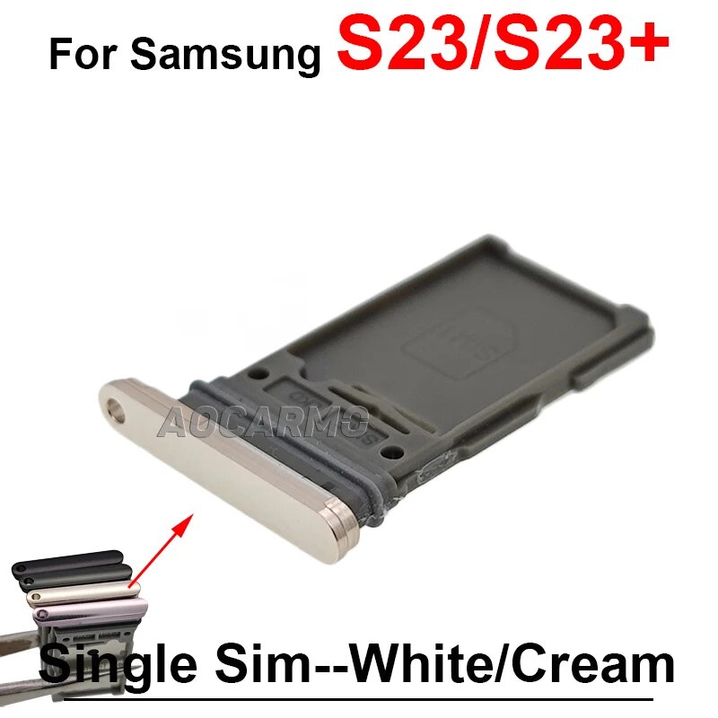 Одинарная и двойная Sim-карта для Samsung Galaxy S23 Plus S23 + S23Ultra Белый, S23(P)--Single-White