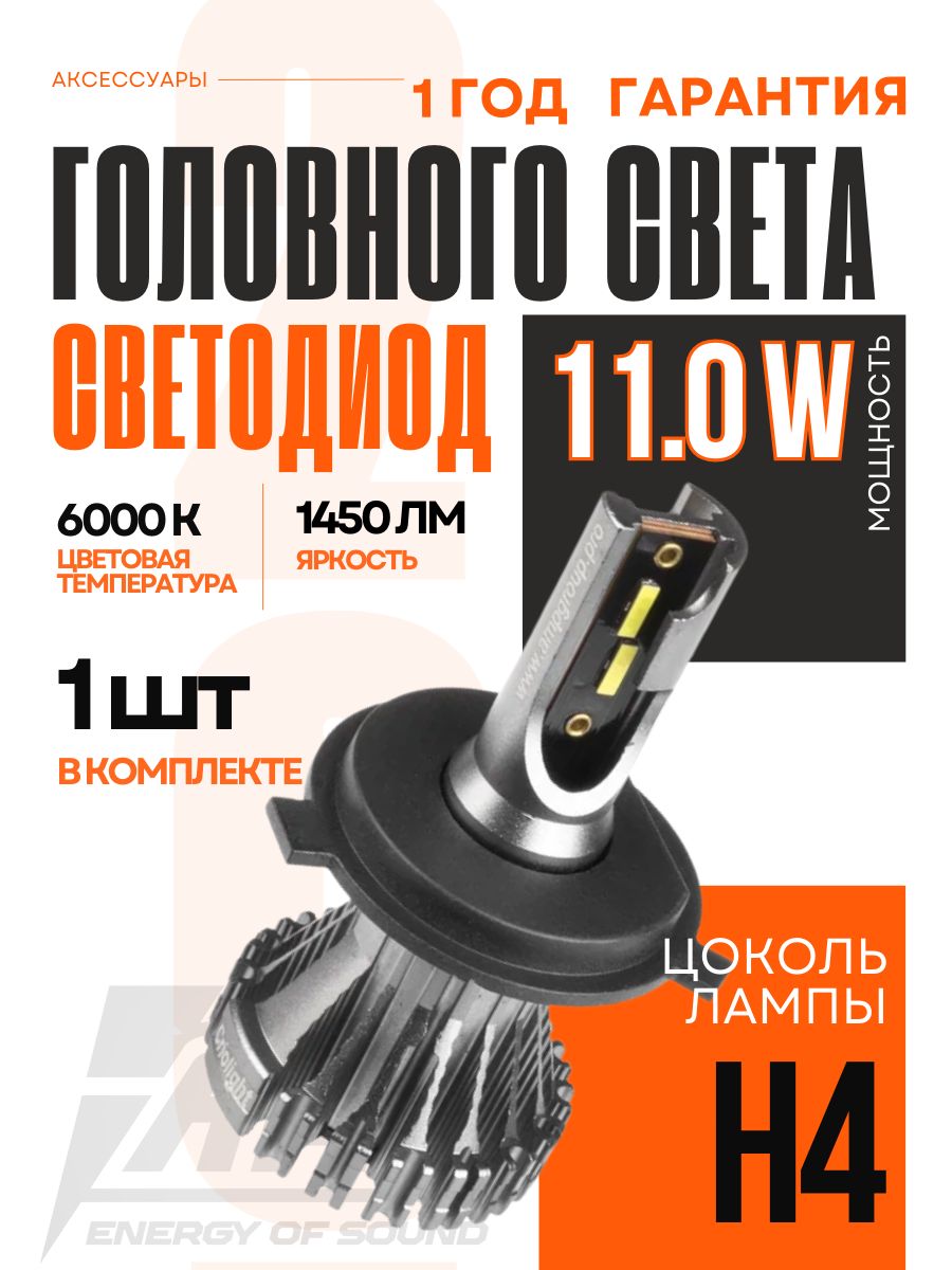 Светодиодная лампа H4 AMP/Criolight CSP L03s