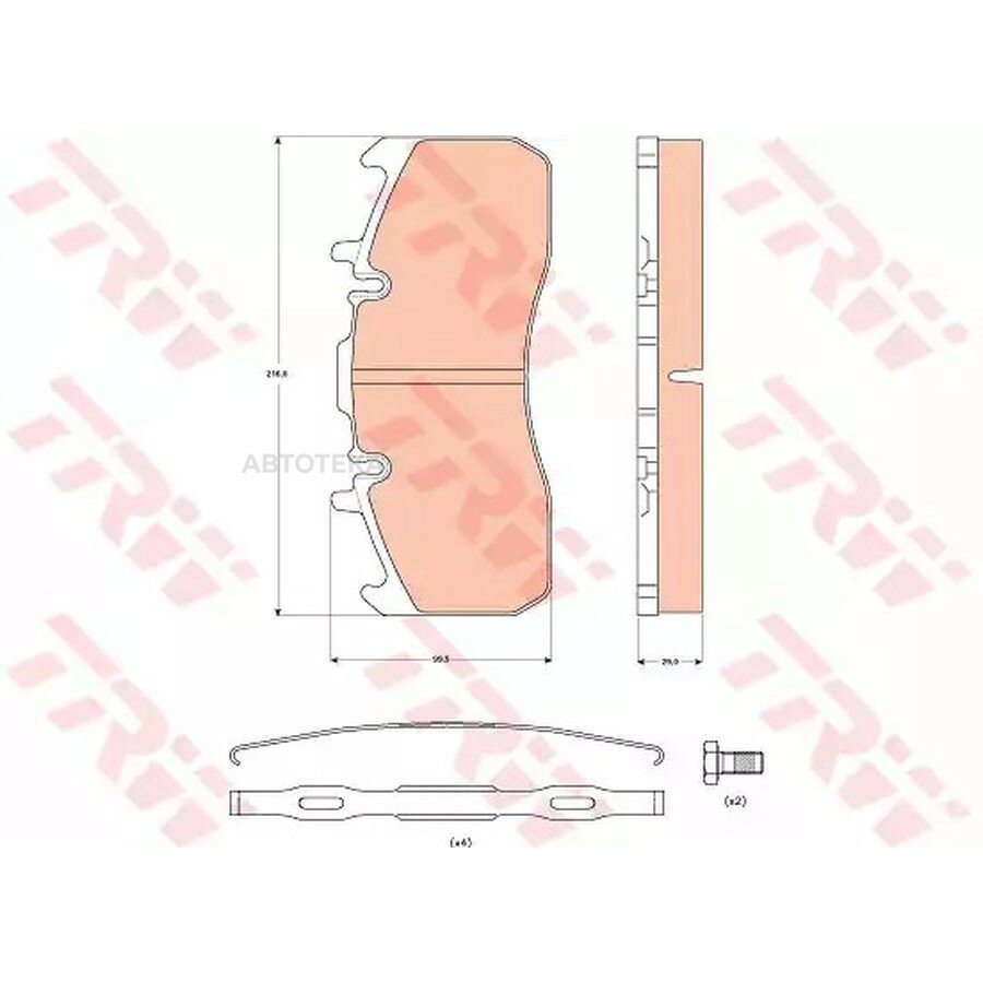 Колодки тормозные 29173 29.2x216.2x97 суппорт ELSA 225-1] RVI Magnum Premium Volvo FM FH TRW GDB5102