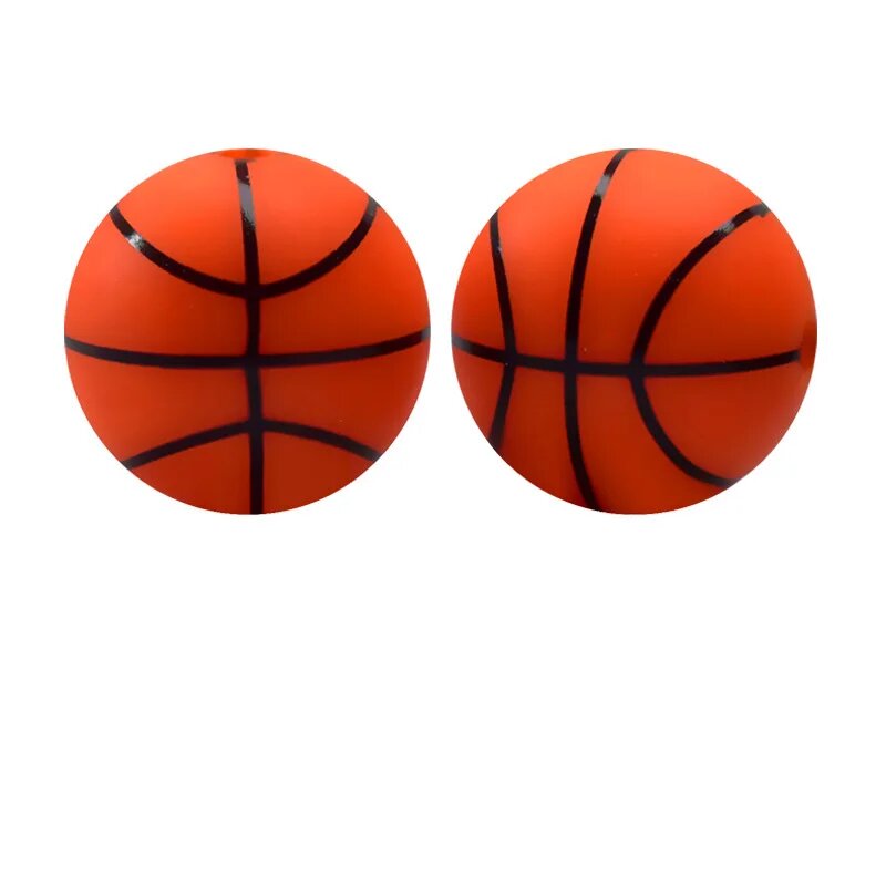 Силиконовые бусины для браслета 15 мм, 10 шт. set7-basketball