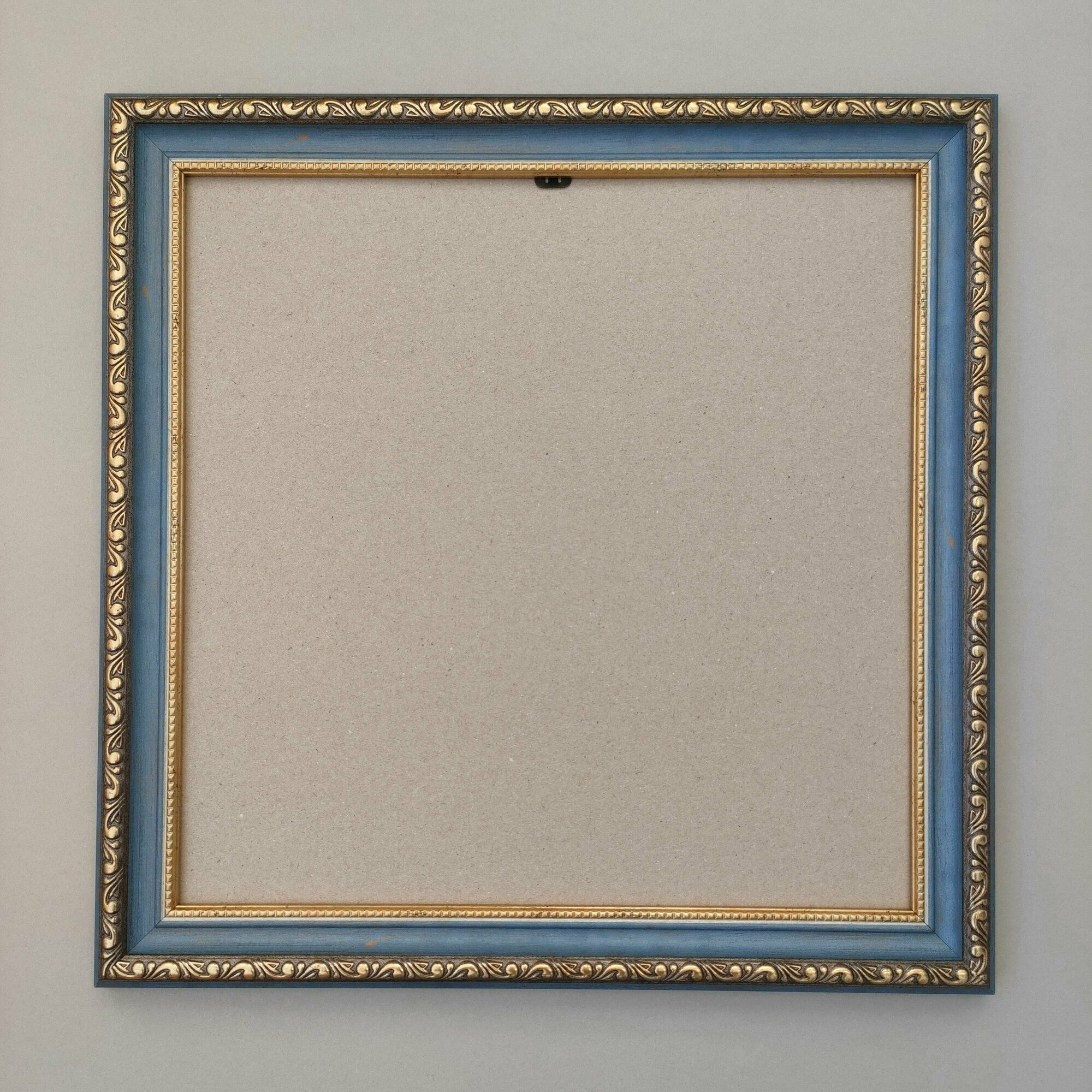 Багетная рама 20x20 см (BR17), пластиковая со стеклом и задником, цвет: синий