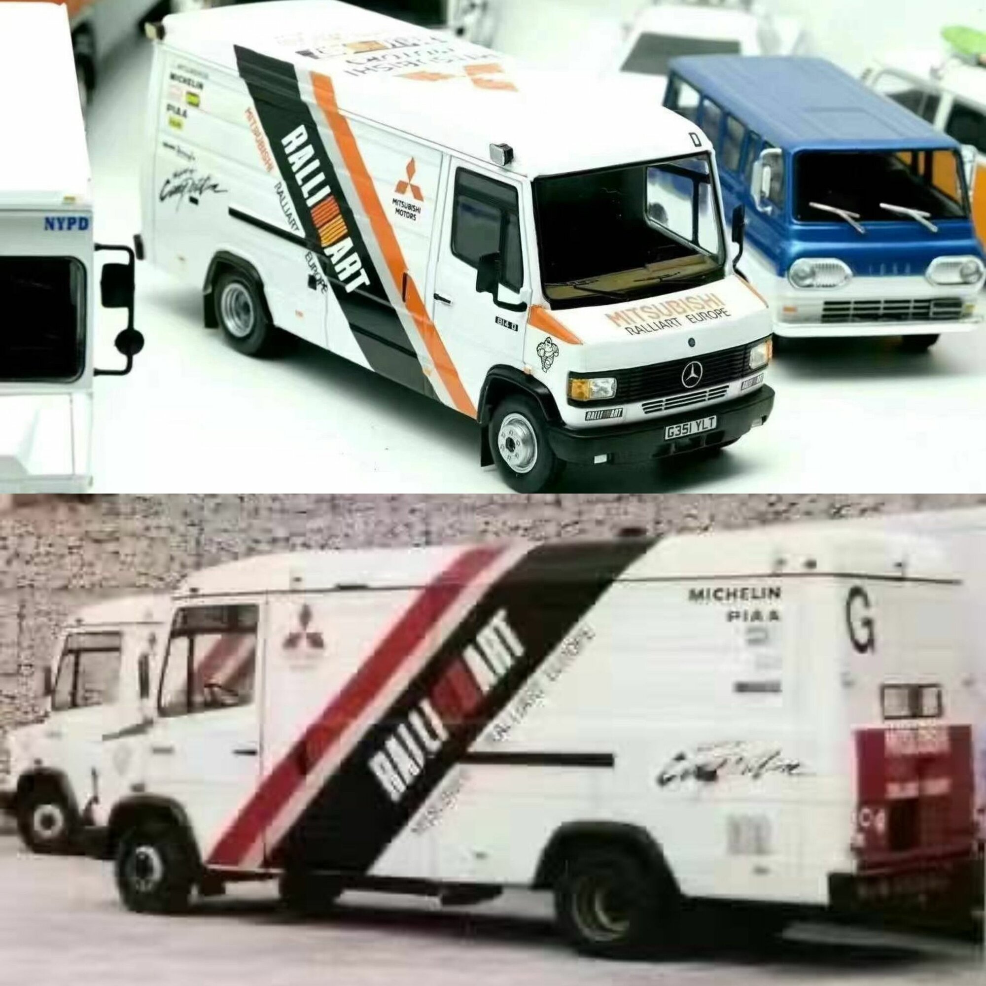 IXO Mercedes-Benz Support Vehicle 814D RAC Rallye 1990 Масштаб 1:43 Команда Mitsubishi