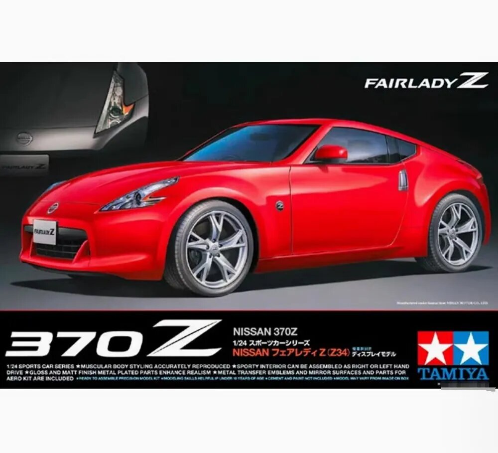 Tamiya 24315 1/24 Nissan 370Z Z34 Сборная модель автомобиля 1:24 Красный пластик