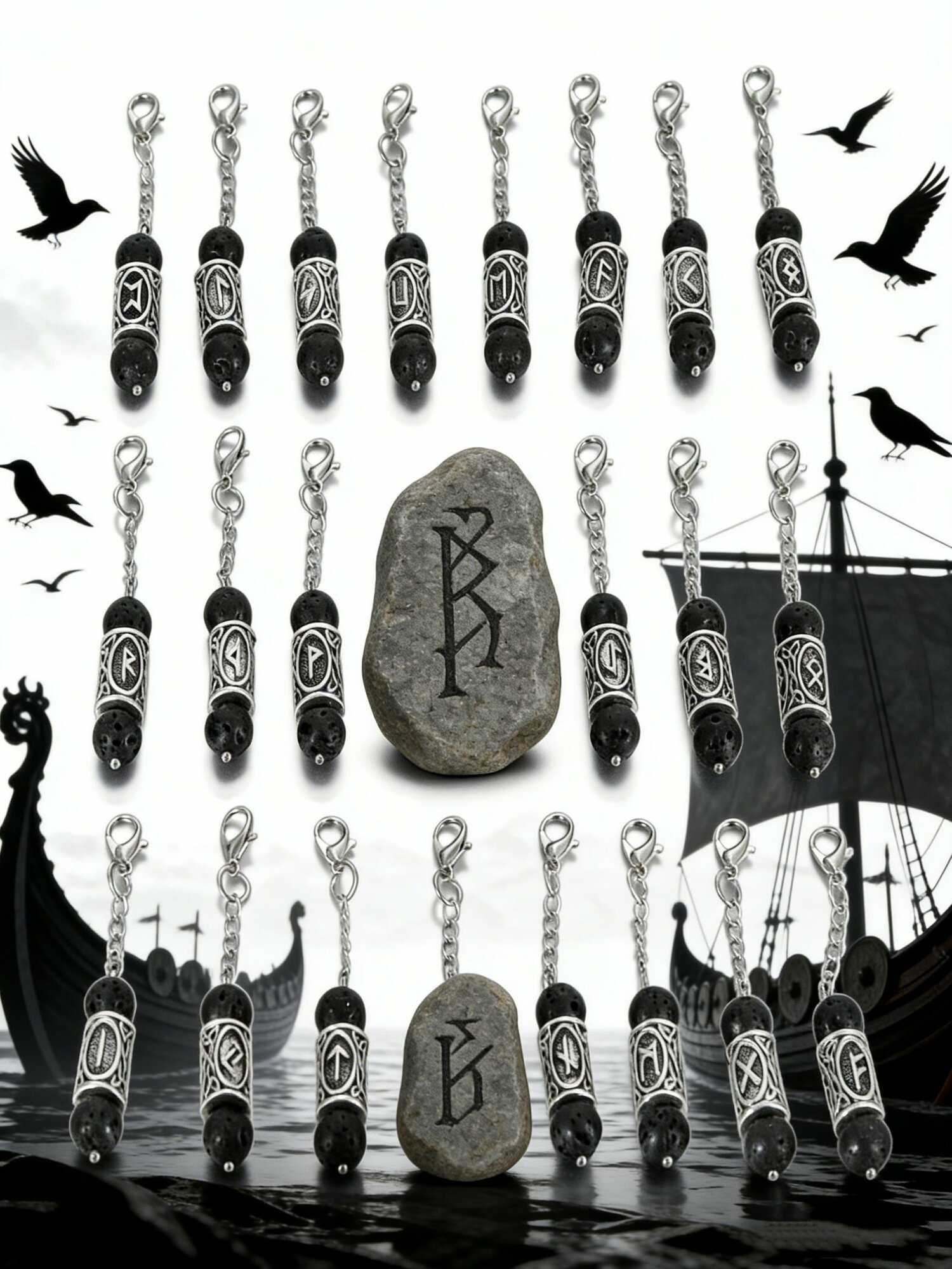 Брелок Руна с Вулканической Лавой - Оберег, Защита