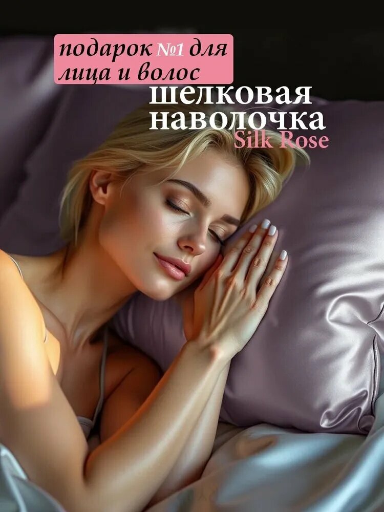 Наволочка, Натуральный шелк, 50x70 см 1шт