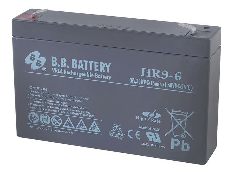 Аккумулятор 6В 9А. ч HR 9-6 B.B. Battery