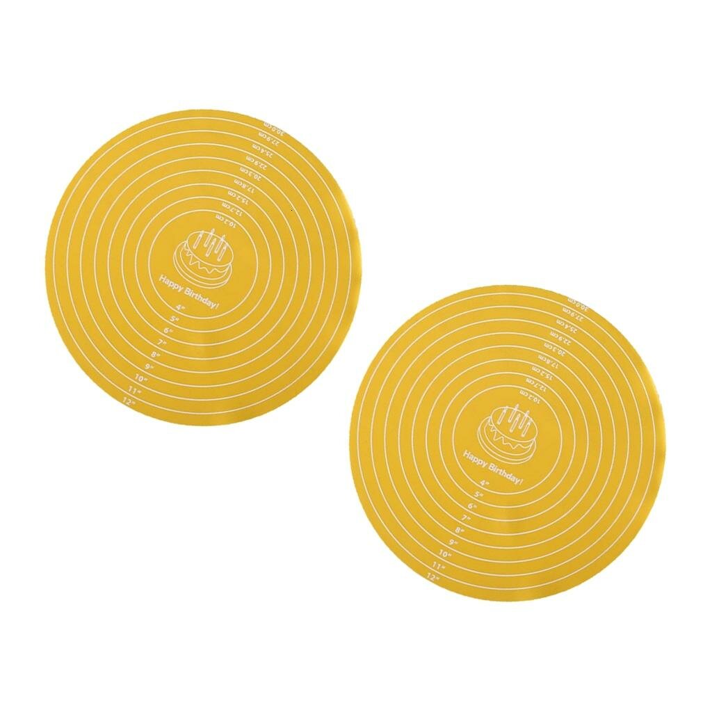 Силиконовая круглая кондитерская доска (2 шт.), Желтый