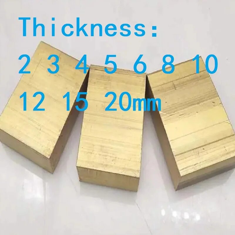 Латунная полоса H59 20 мм 15 мм 12 мм 10 мм 8 мм 6 мм 3 мм 2 мм 2x5mm, Length 100mm 1pc