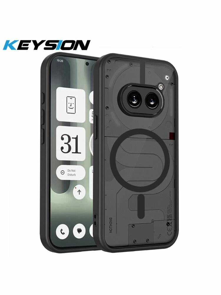 Ударопрочный чехол KEYSION для Nothing Phone 2A/Phone 2A Plus Plus - Матовый прозрачный, магнитный силикон+PC защитный чехол для смартфона магнитный чехол матовый прозрачный чехол