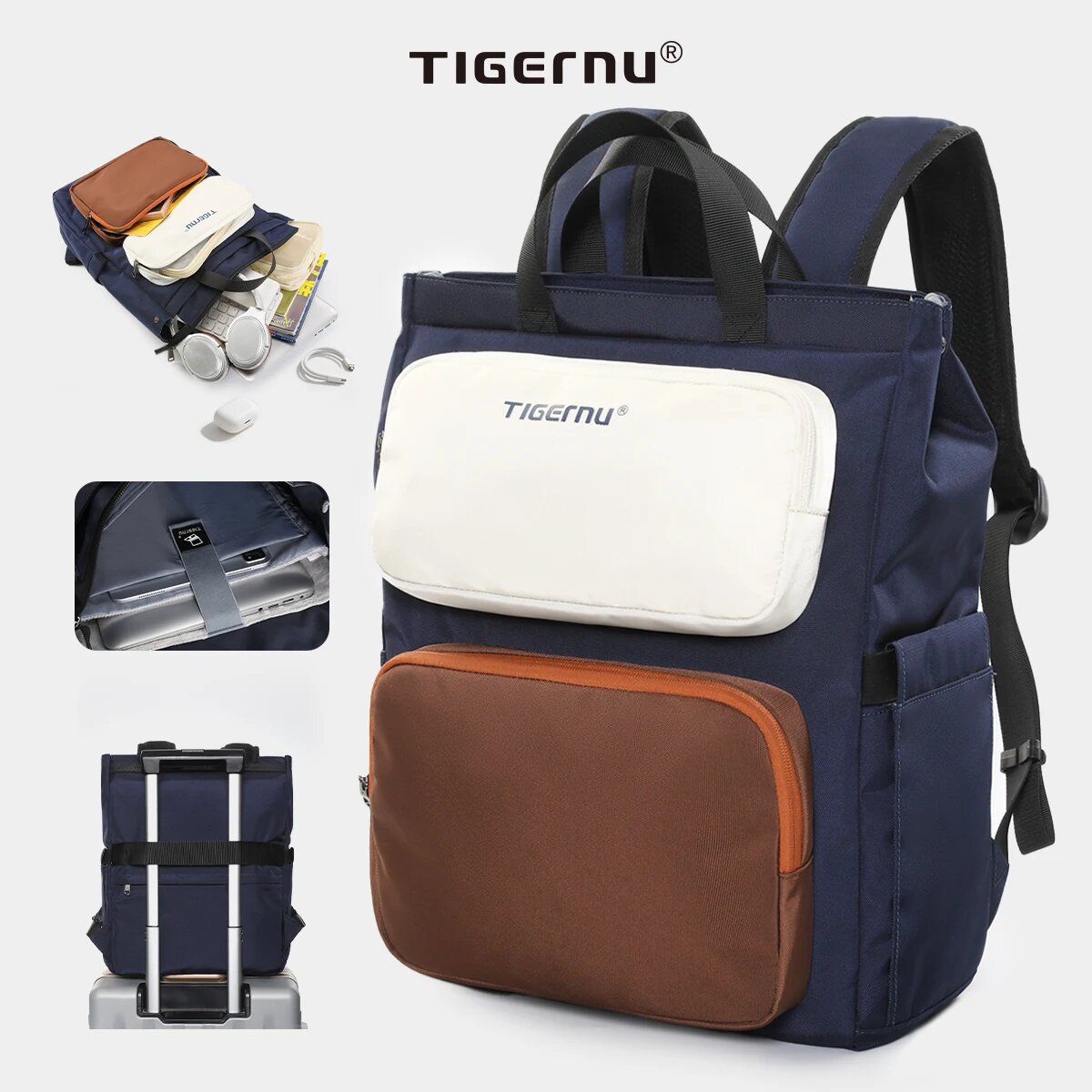 Tigernu темно-синий рюкзак для ноутбука 15.6"