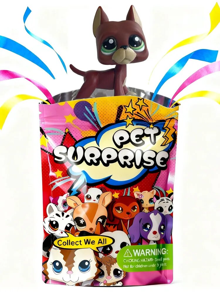 Pet Shop #1519, лпс игрушки, Немецкий дог, Сосиска-дог, овчарка, собака, подарок для девочки(С упаковочным пакетом)
