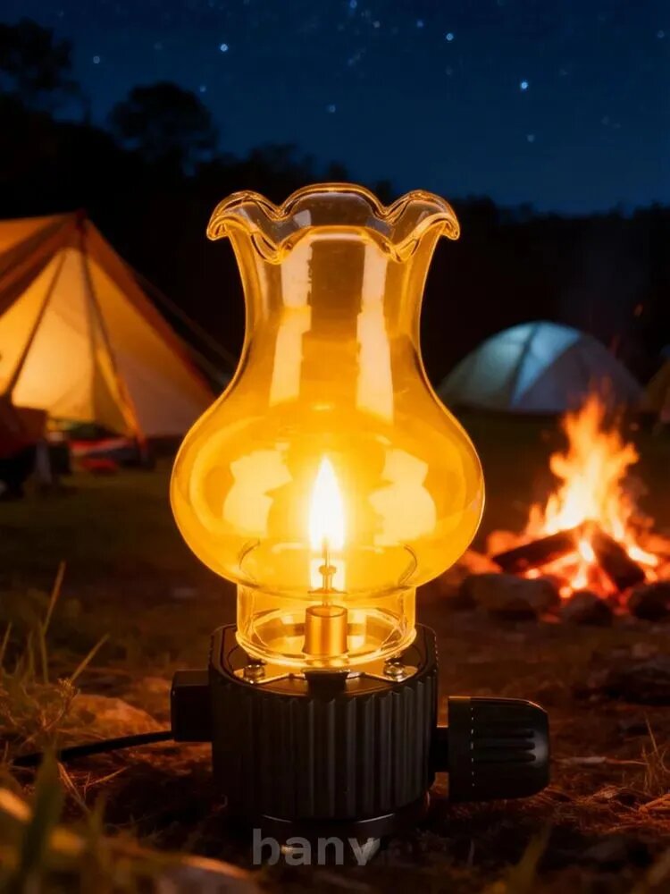 Кемпинговый фонарь газовый светильник OS606 стеклянный корпус для кемпинга пикника походов