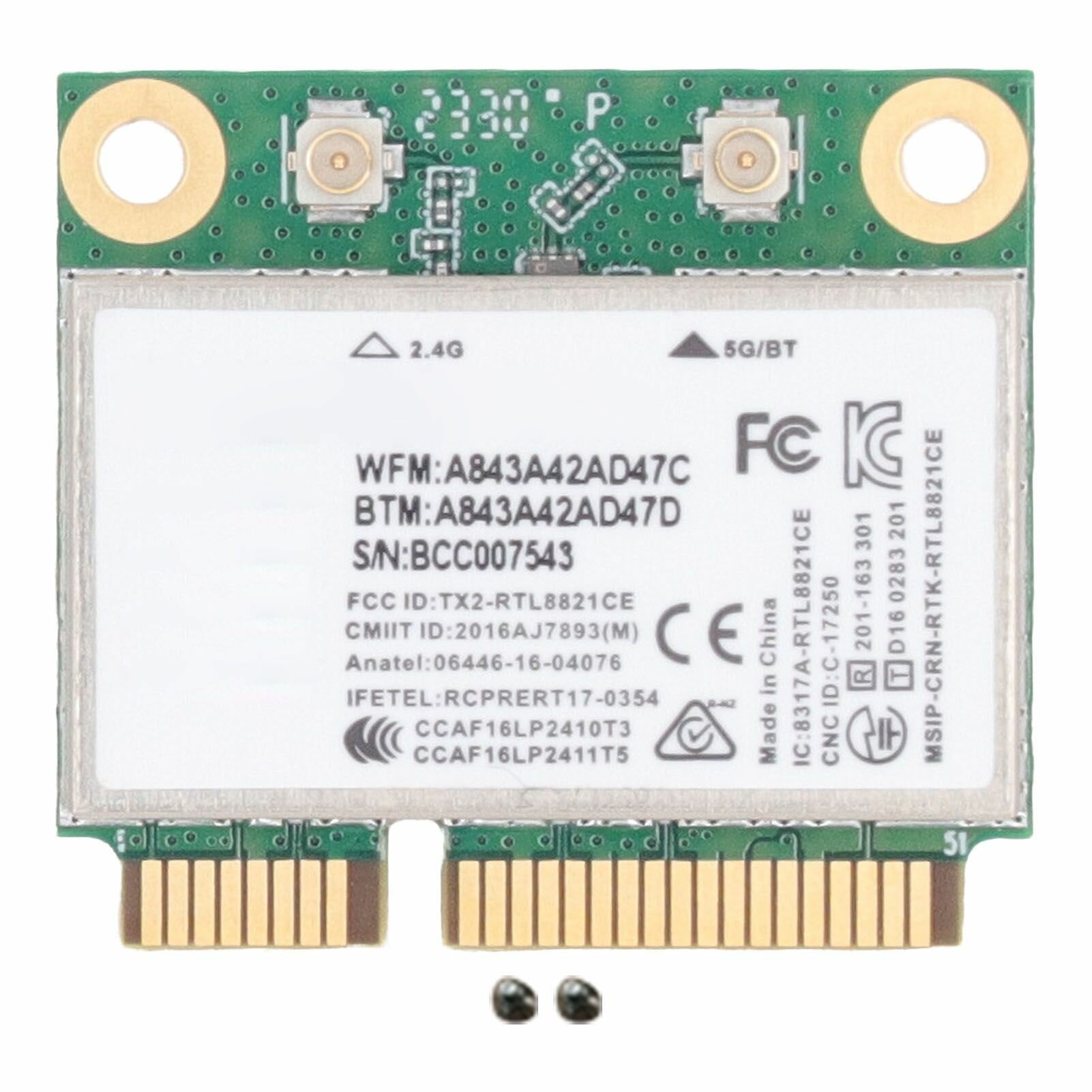 Сетевая карта RTL8821CE, Mini PCIe, 433 Мбит/с, BT 4.2, 2.4/5 ГГц