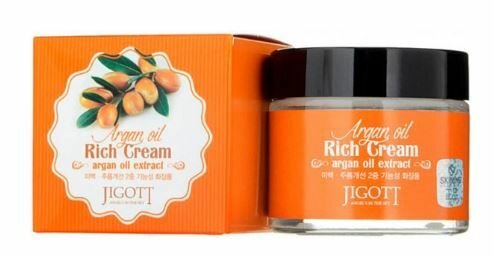 Питательный крем с аргановым маслом Jigott Argan Rich Cream, Корея,70 мл