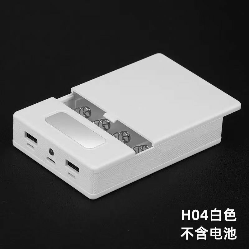 Кейс для зарядки мобильного телефона на 4 аккумулятора 18650 с плоским верхом и светодиодной подсветкой для пауэрбанка.