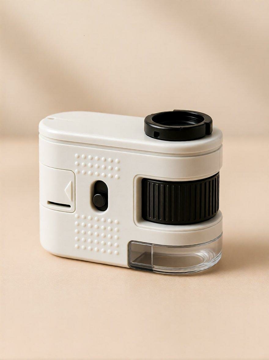 Портативный мини-микроскоп с увеличением 100×, Без зажимов