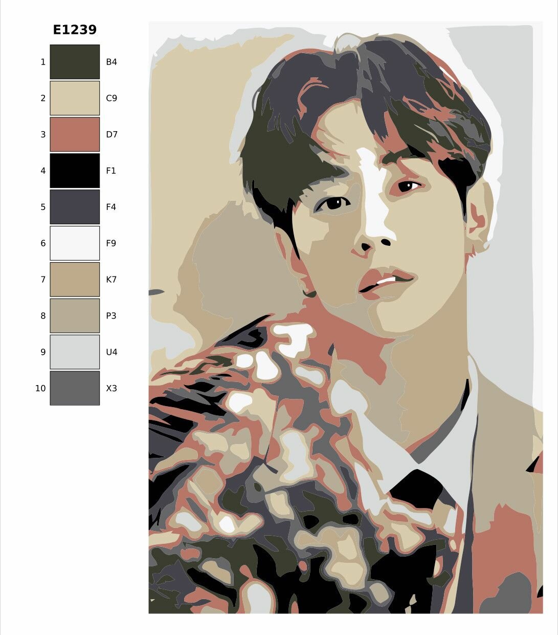 Детская картина по номерам E1239 "K-pop группа GOT7. Марк Туан (Mark Tuan)" 20x30