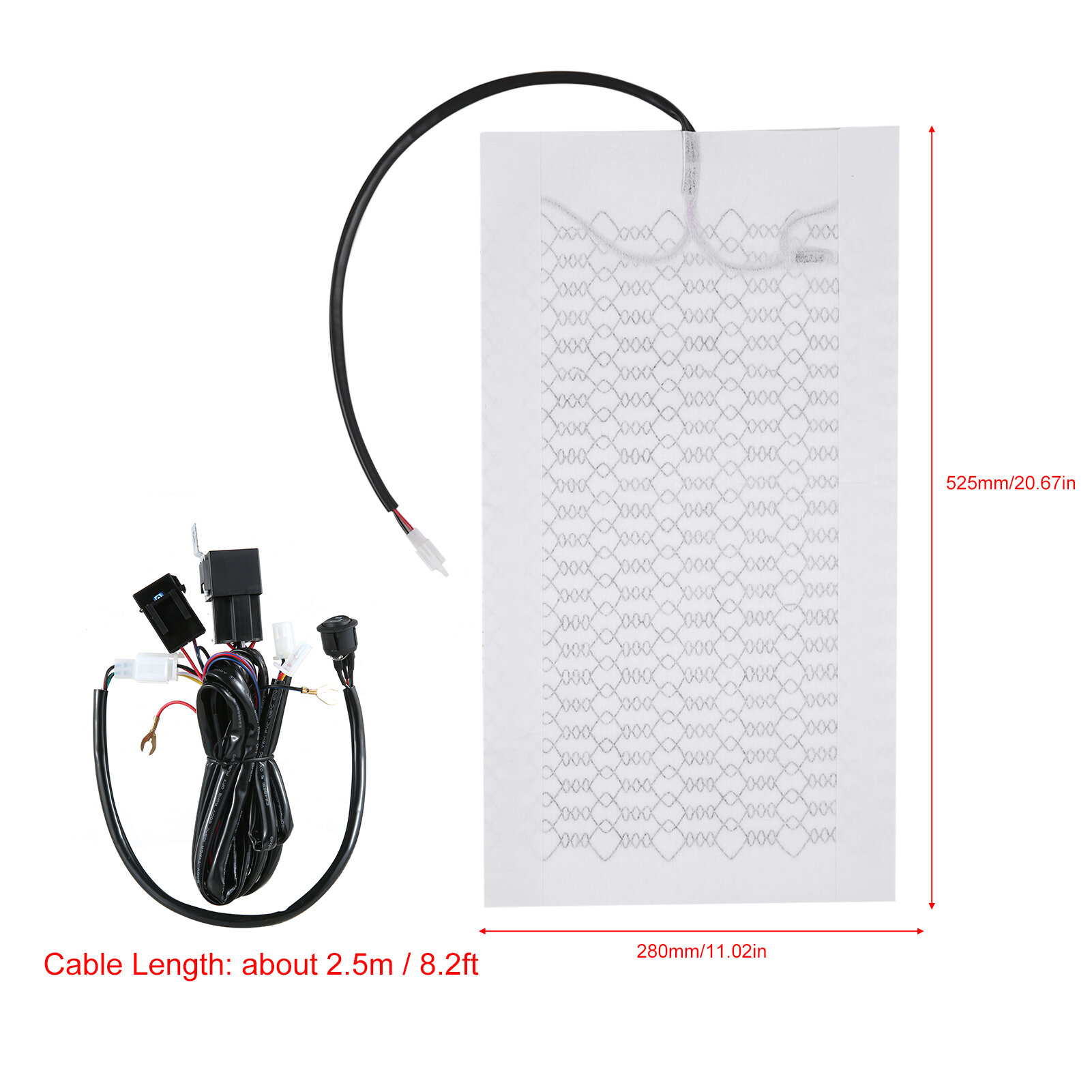 Комплект подогрева сиденья из углеродного волокна 12 В, высокий, с переключателем низкой температуры, чехол для сиденья с подогревом, подушка с подогревом для электровелосипедов, мотоциклов, автомобилей, квадроциклов