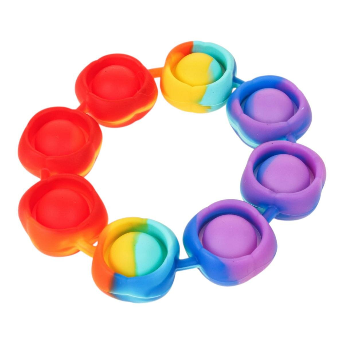 Игрушка-антистресс попит кольцо, развивающая, разноцветный принт, 8 элементов