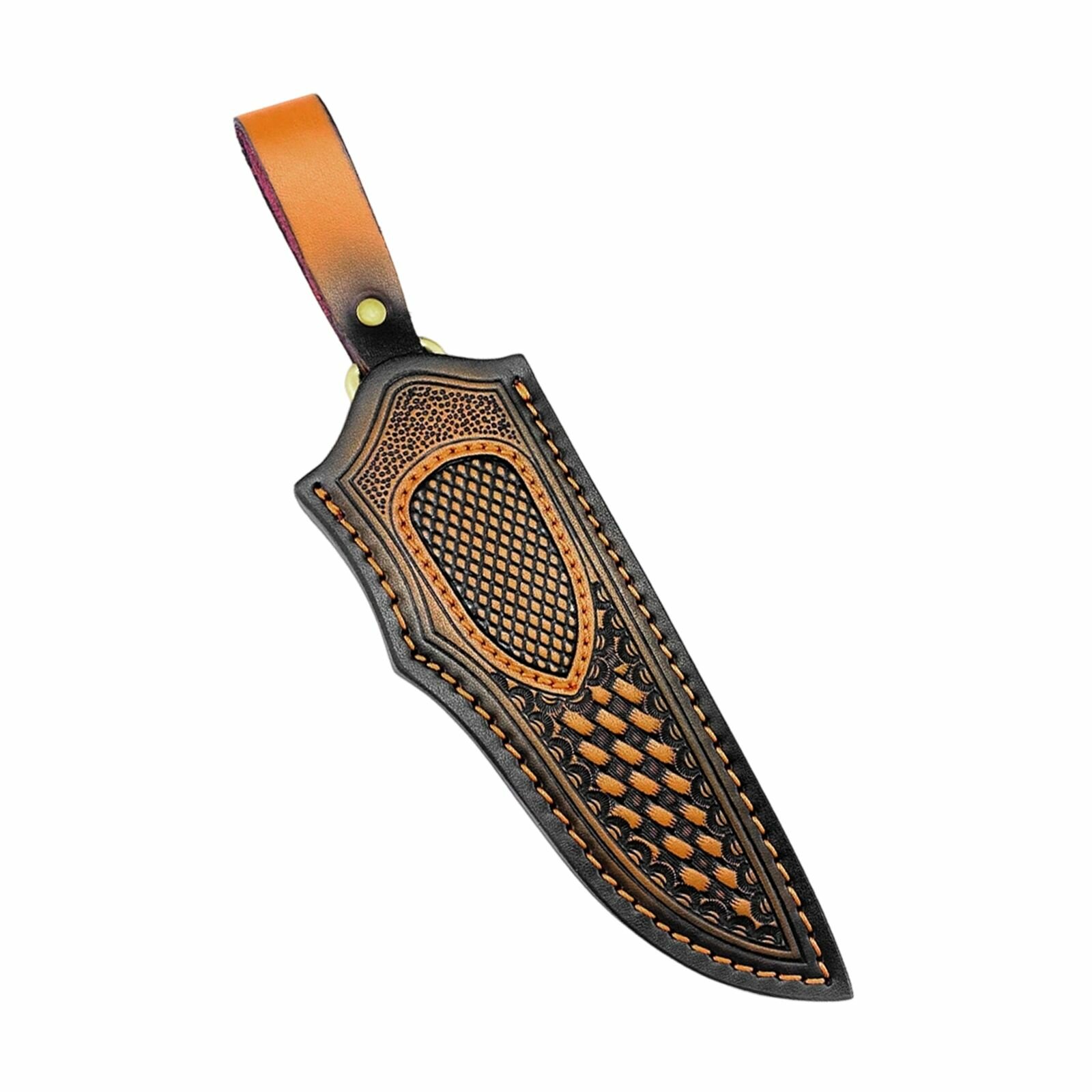 Кожаные ножны с ручной строчкой компактный дизайн крепление на ремень