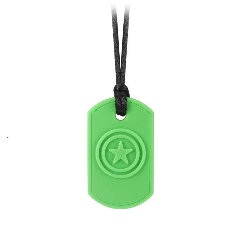 Жевательный кулон-бусы для детей, Зеленый