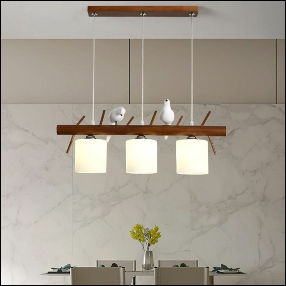 Китайская винтажная потолочная люстра с птицами