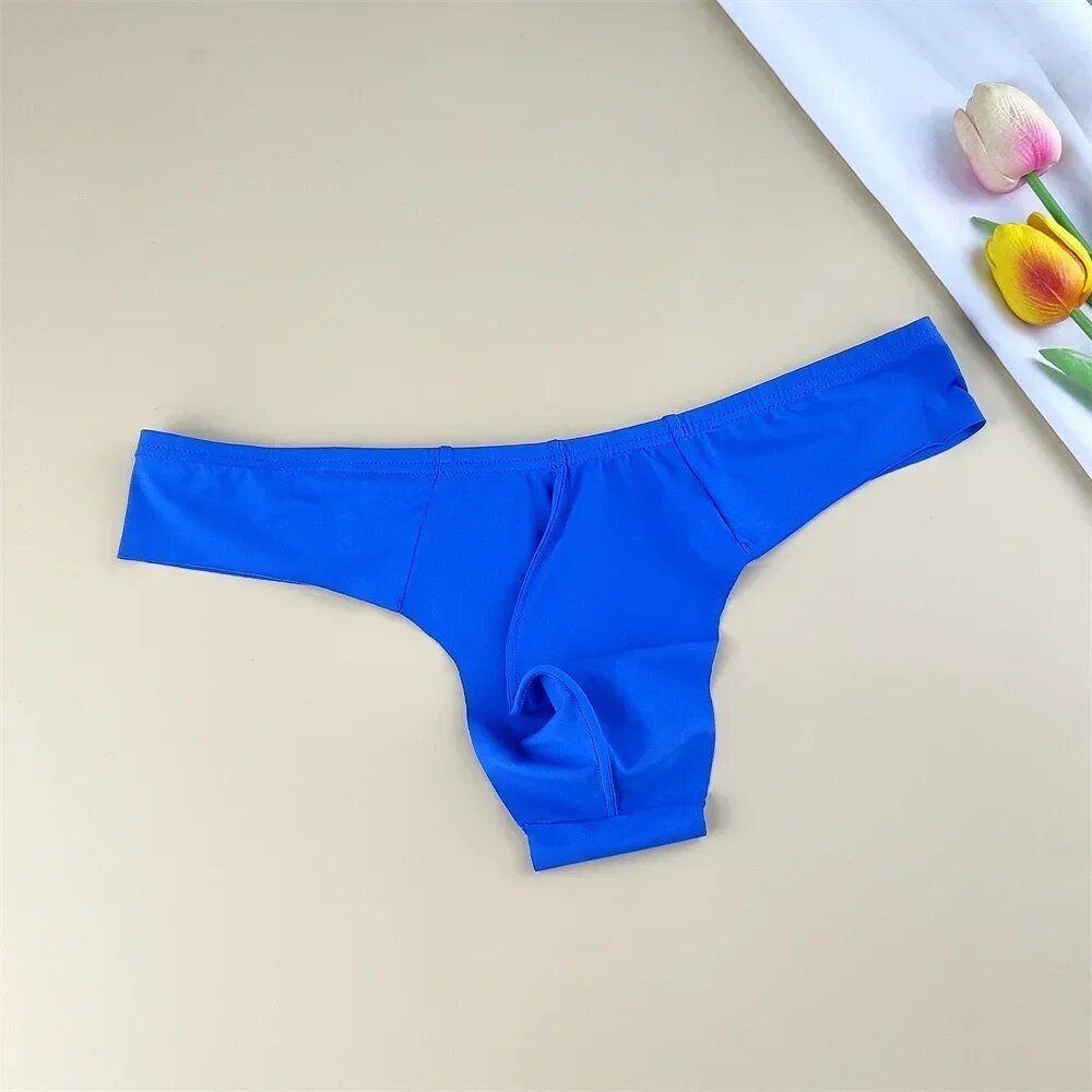 Мужские стринги синие, XL, ультратонкие, спортивные