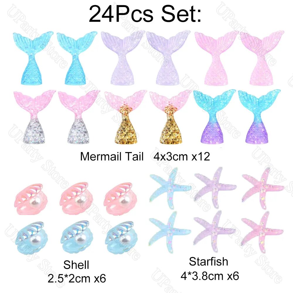 Акриловые топперы для торта "Русалка" MicroPlush 24Pcs Set A