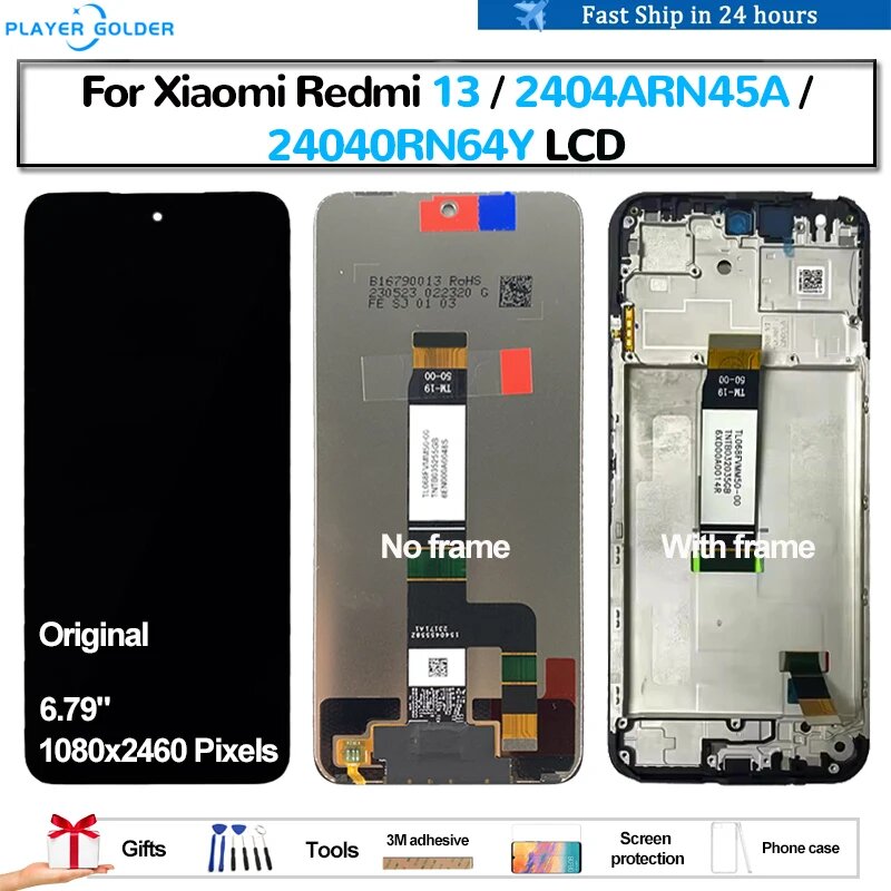 ЖК-дисплей Xiaomi Redmi 13 Black no frame 2404ARN45A