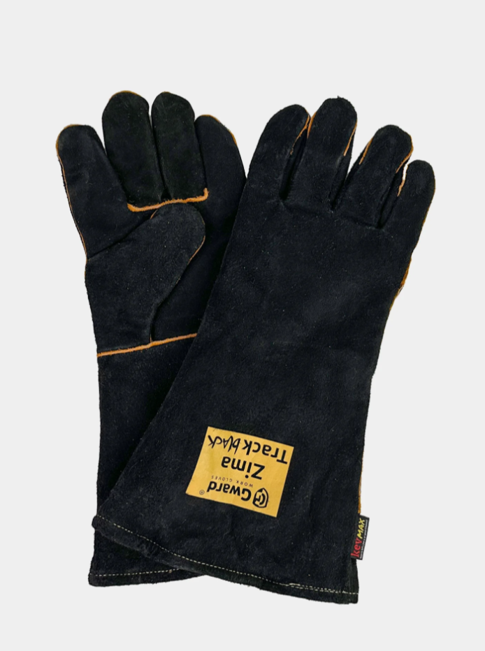 Краги из спилка Gward Track Black Zima черный, с широким раструбом, утеплитель мех-мутон, р. XXL, XY071, сварочные