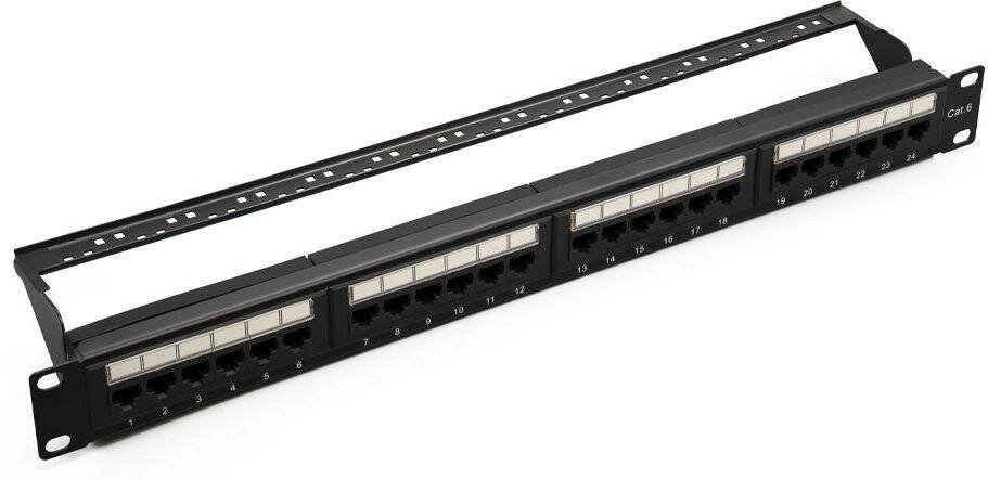 Патч-панель Suprlan 19", 1U, порты 24хRJ45, категория 6, UTP (10-0427)