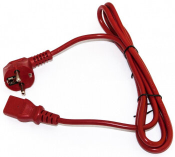 Шнур питания Hyperline C13-Schuko, проводники 3х0,75 мм2, 5 м, 250 В, 10А, красный (PWC-IEC13-SHM-5.0-RD)