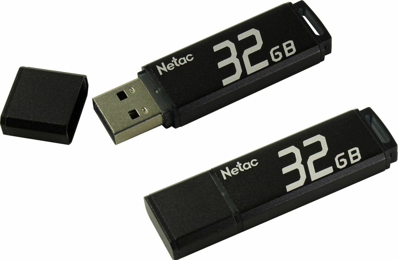 Флеш-диск Netac 32 GB, usb 2,0, серый, корпус пластик (NT03U351N-032G-20BK)