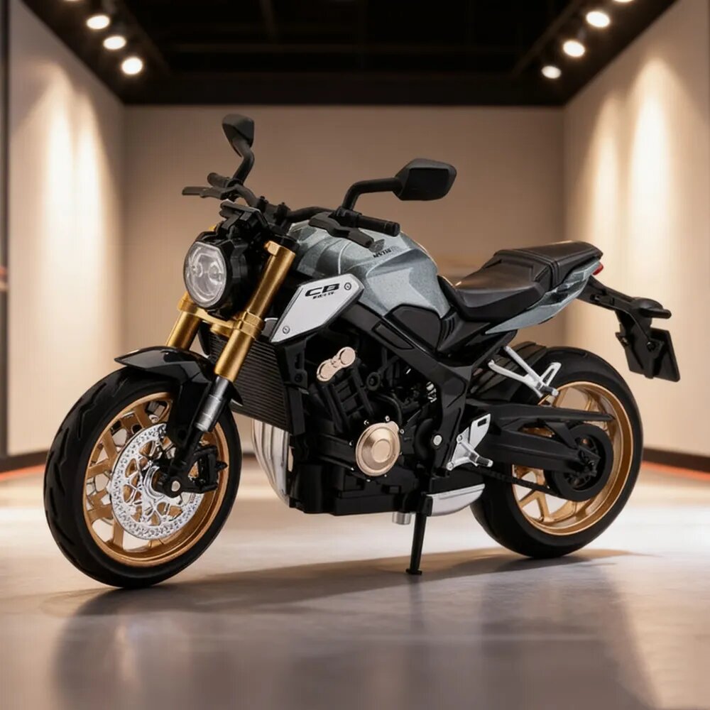 Модель мотоцикла Honda CBR650 1:12, металлическое литьё, с светом и звуком, подарок для детей Хонда CBR650