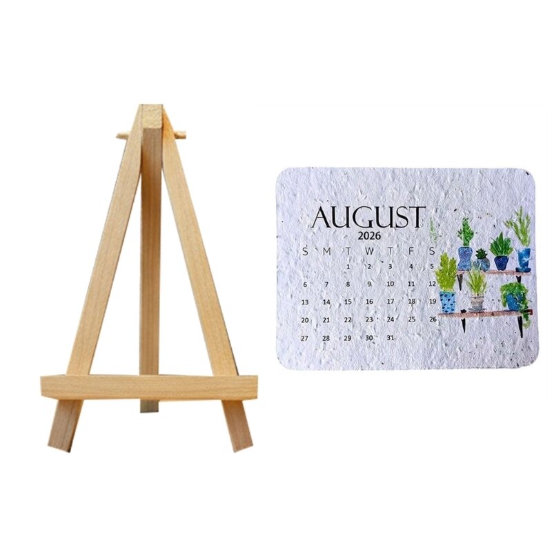 Биоразлагаемый Растительный Календарь На 2026 год С Полевыми Цветами Удобный В Использовании Экологичный Бумажный Календарь С Подставкой Для Домашнего Офиса