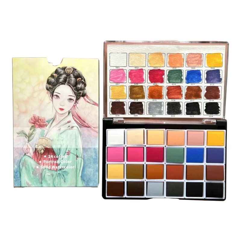 24 Цветных Блестящих Акварельных Краски Набор Перламутровых Цветных Художественных Красок для Рисования на Ткани И Бумаге DIY Crafts Nail Art