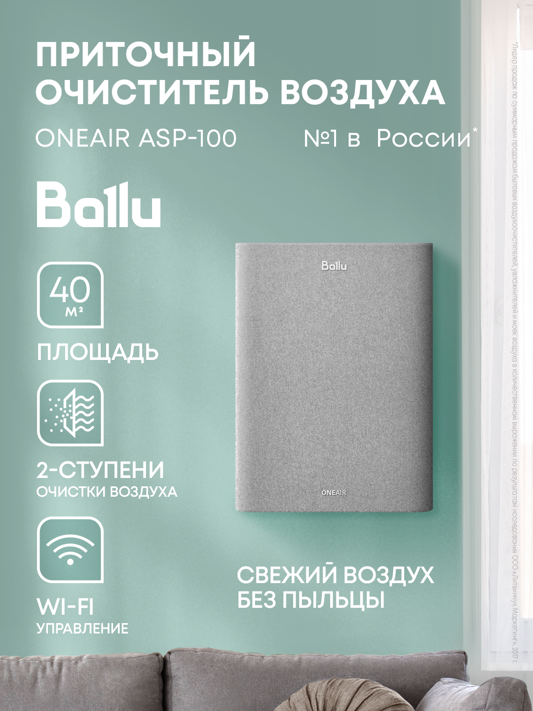 Очиститель воздуха приточный Ballu ONEAIR ASP-100