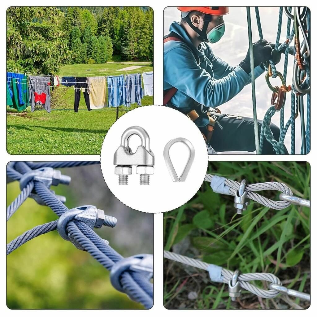 U-образные хомуты 304, 10 шт, для троса 5 мм