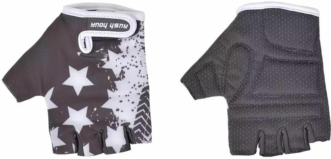 Велоперчатки RUSH HOUR Kids, детские, размер S, черные, универсальные