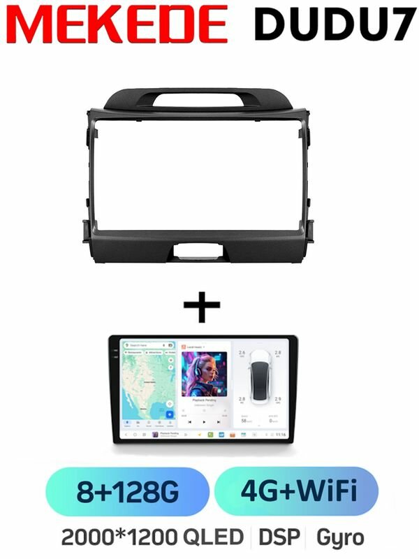 Магнитола 9" Mekede DUDU7 8/128 Gb для Kia Sportage 3 SL 2010-2016 (A) carpay Android