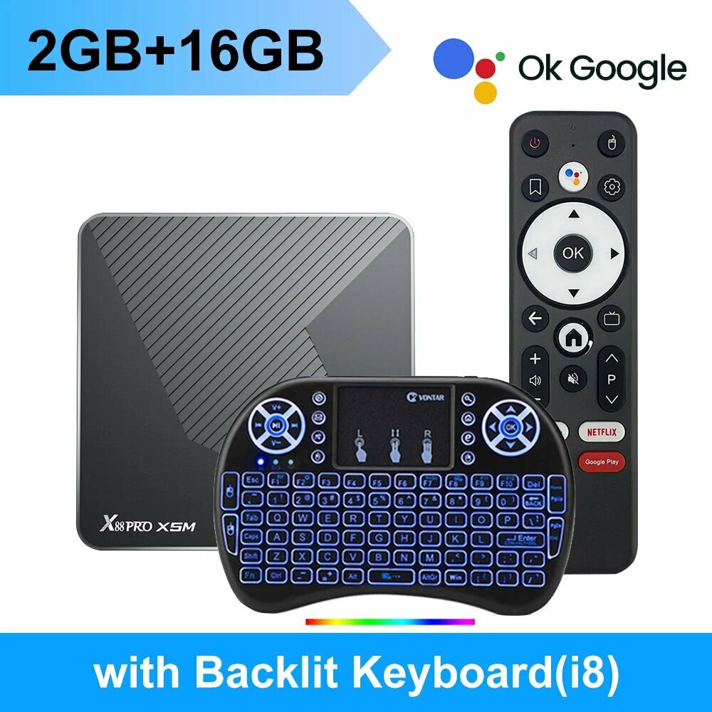 ТВ-приставка X88 Pro X5M на Android 14 с Amlogic S905X5M (S905A), четырехъядерный 2G16G I8